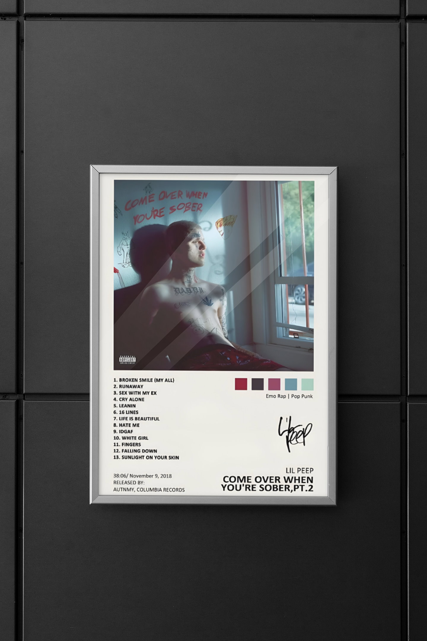 Lil Peep Lil Peep Poster Lil Peep Album Poster Come Over | Inspire Uplift