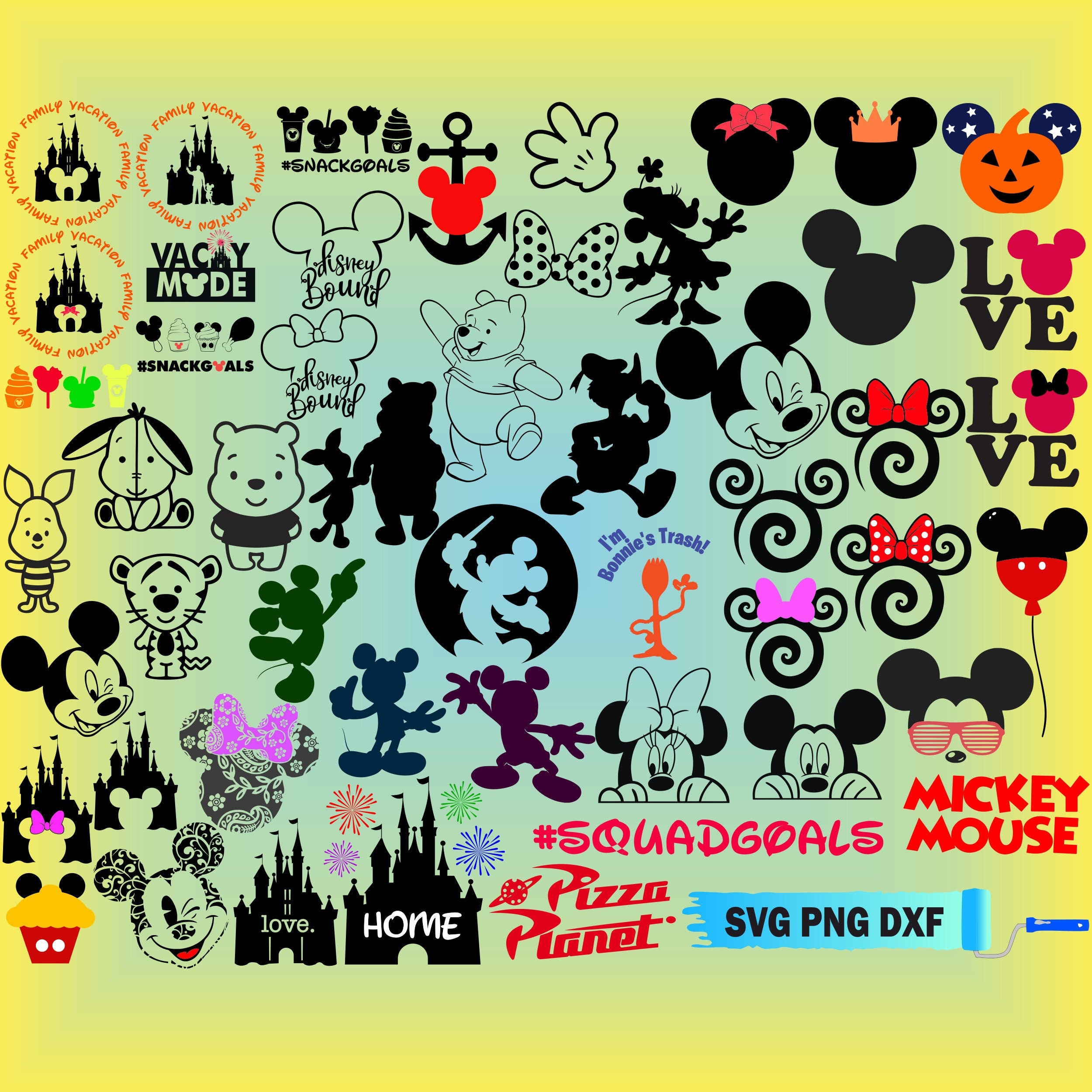 50 Svg Bundle Mickey svg png dxf eps files for Cricut or Sil | Inspire ...