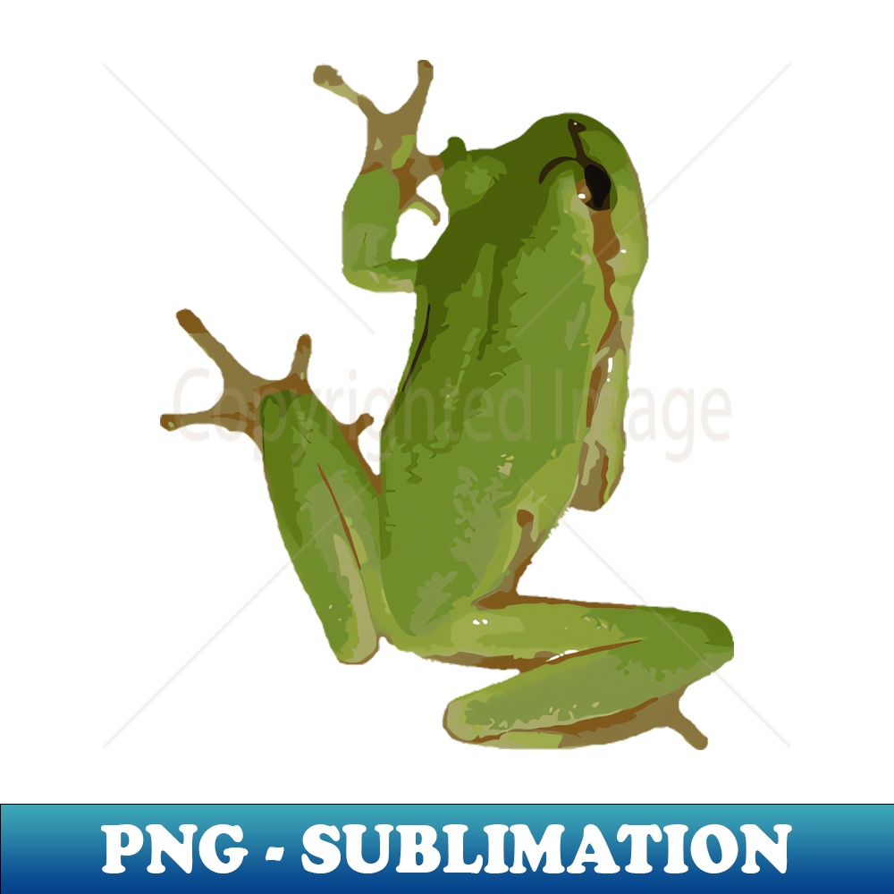 Cute Climbing Green Tree Frog Vector Art - Instant PNG Subli | Inspire ...