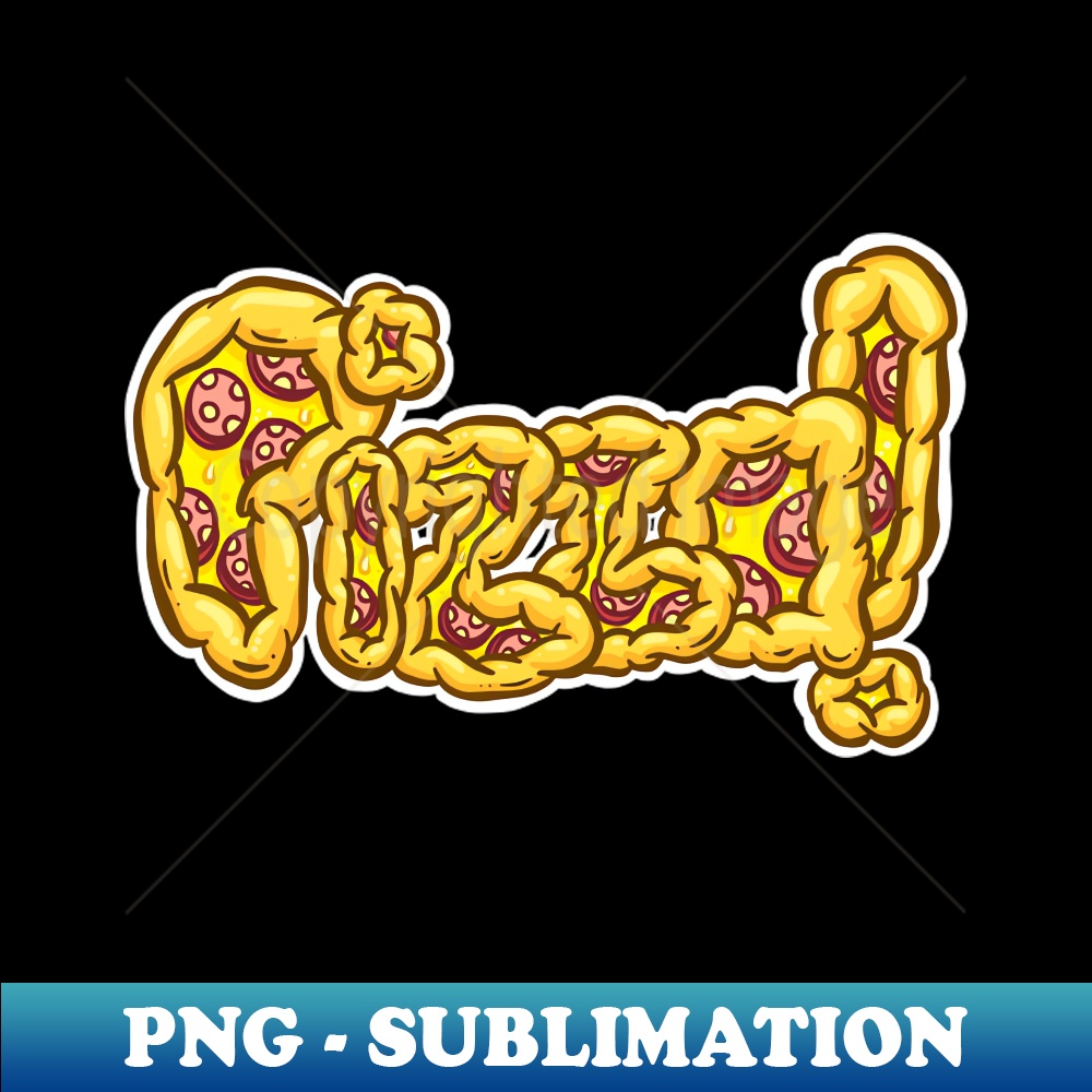 PIZZA Pepperoni Slice Thick Base Pizza Lettering Font Cartoo | Inspire ...