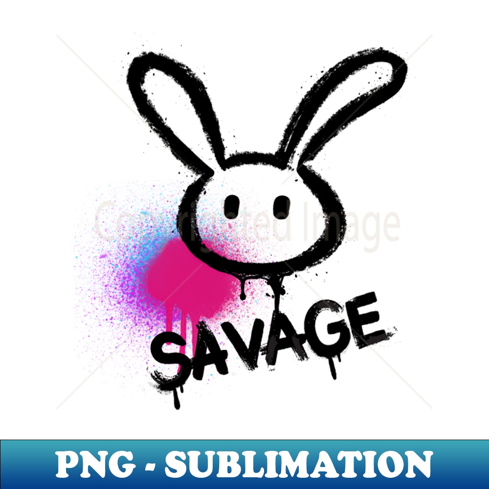 Savage Bunny Graffiti Tee - PNG Transparent Digital Download - Inspire ...