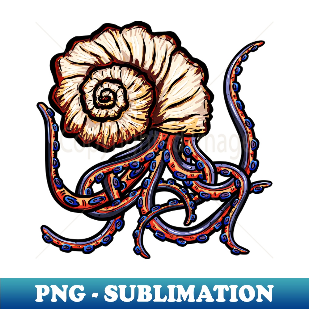 Octopus Conch Seashell Tentacle Cartoon Illustration - Insta | Inspire ...