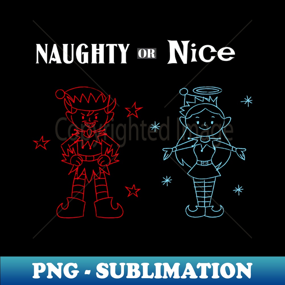 Naughty or Nice Elf - PNG Sublimation Digital Download - Per | Inspire ...