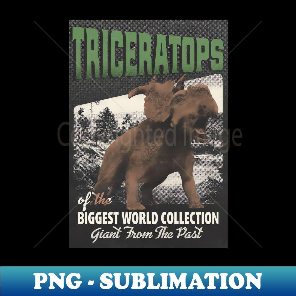 Triceratops Retro Art - The Biggest World Collection Giant - Inspire Uplift