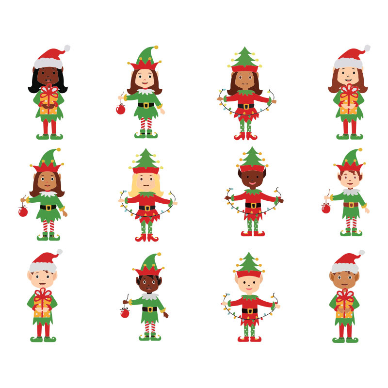 Christmas Elves Clipart Bundle Png, Christmas Elves Png, Gir | Inspire ...