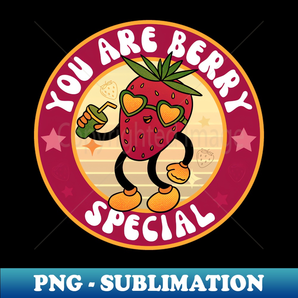 Retro strawberry mascot pun - You are berry special - Sublim | Inspire ...