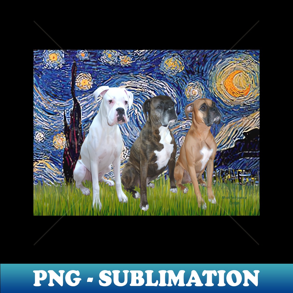 Starry Night with Three Boxers natural ears - Modern Sublima | Inspire ...