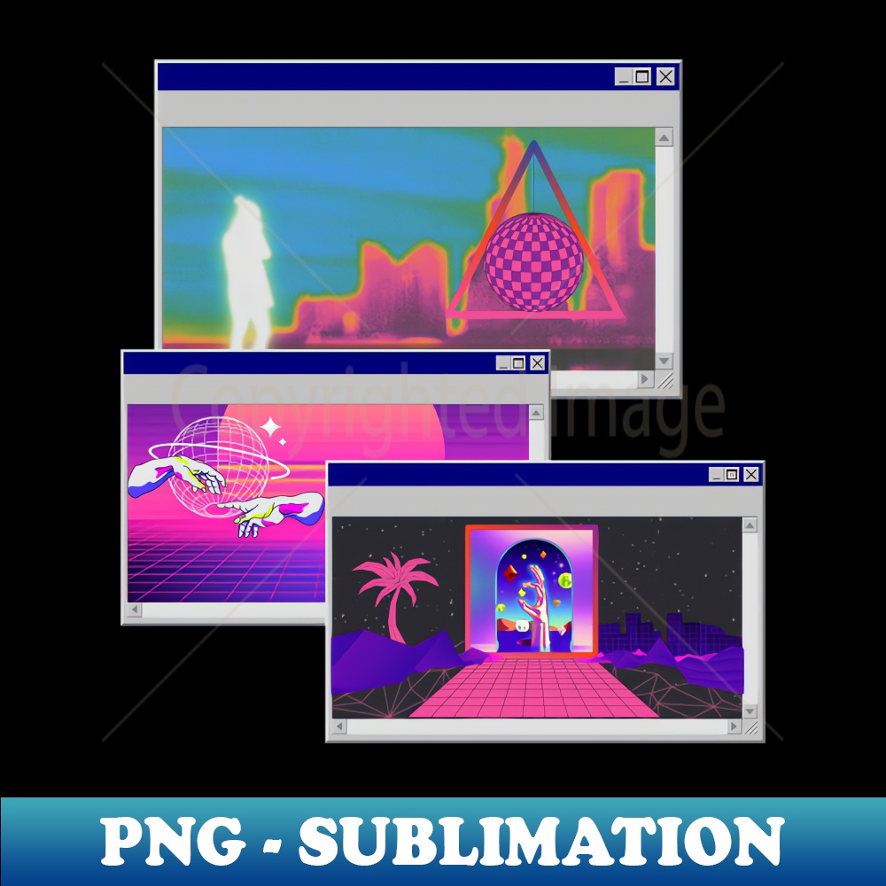Retro Windows Vaporwave Instant Sublimation Digital Downlo Inspire Uplift