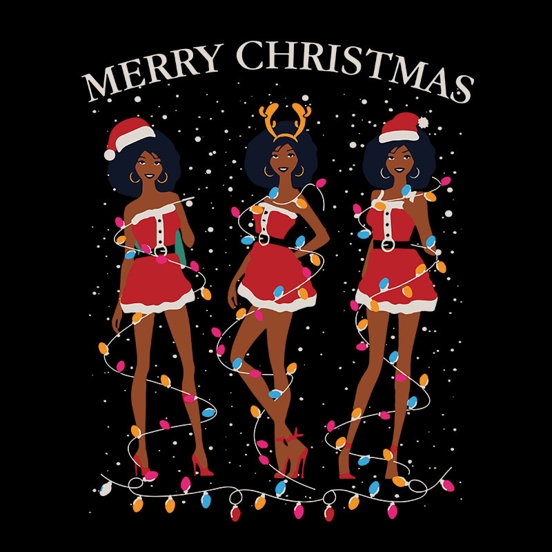 Black Girl Merry Christmas Png, Afro Women Santa Claus Png, | Inspire ...