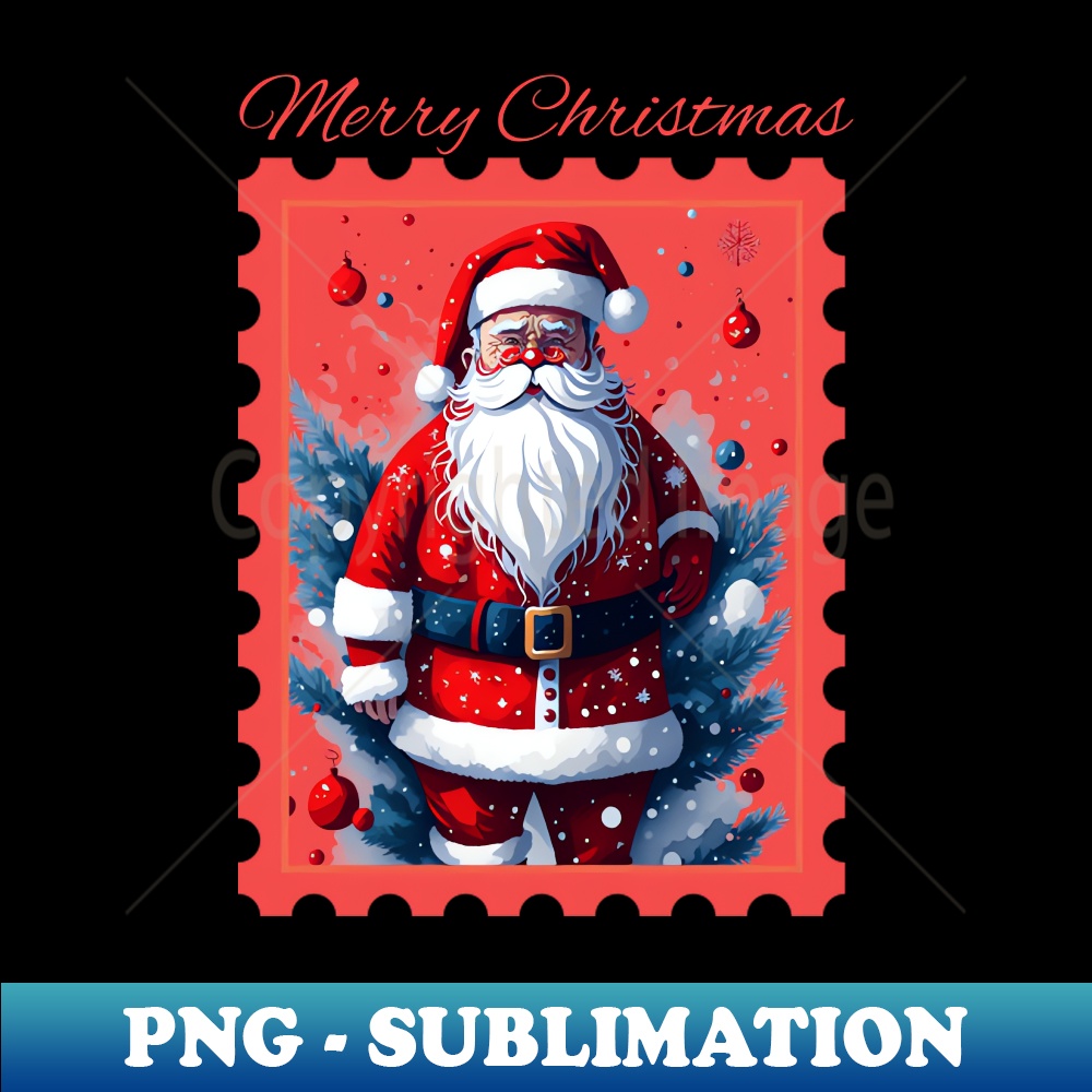 Santa Claus Postage Stamp - Instant Sublimation Digital Down | Inspire ...