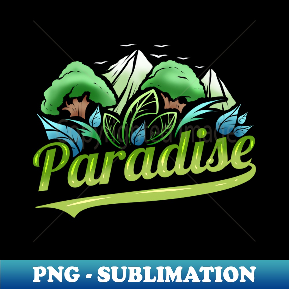 Logo Paradise With Trees And Mountains For Earth Day - Subli | Inspire ...