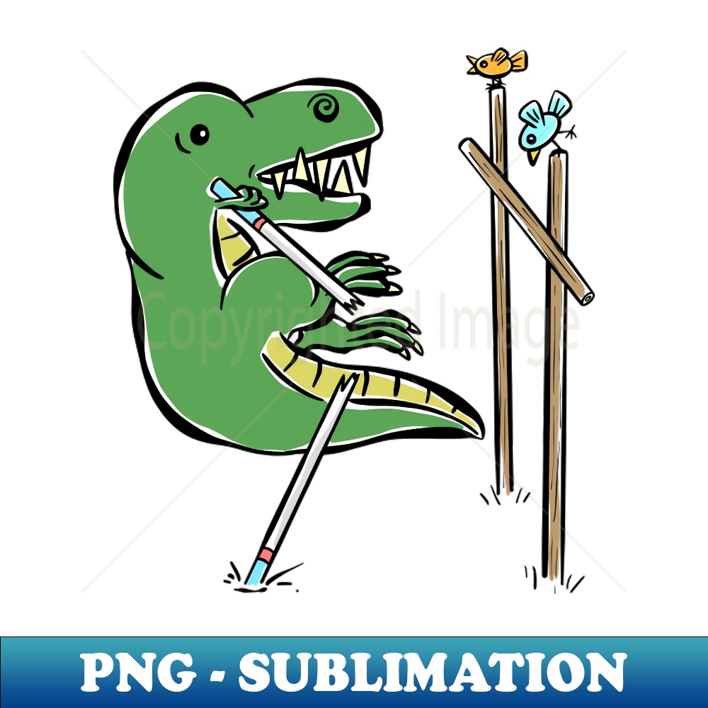 Pole Vault Tyrannosaurus Dinosaur Dino Cartoon Cute Characte - Inspire ...
