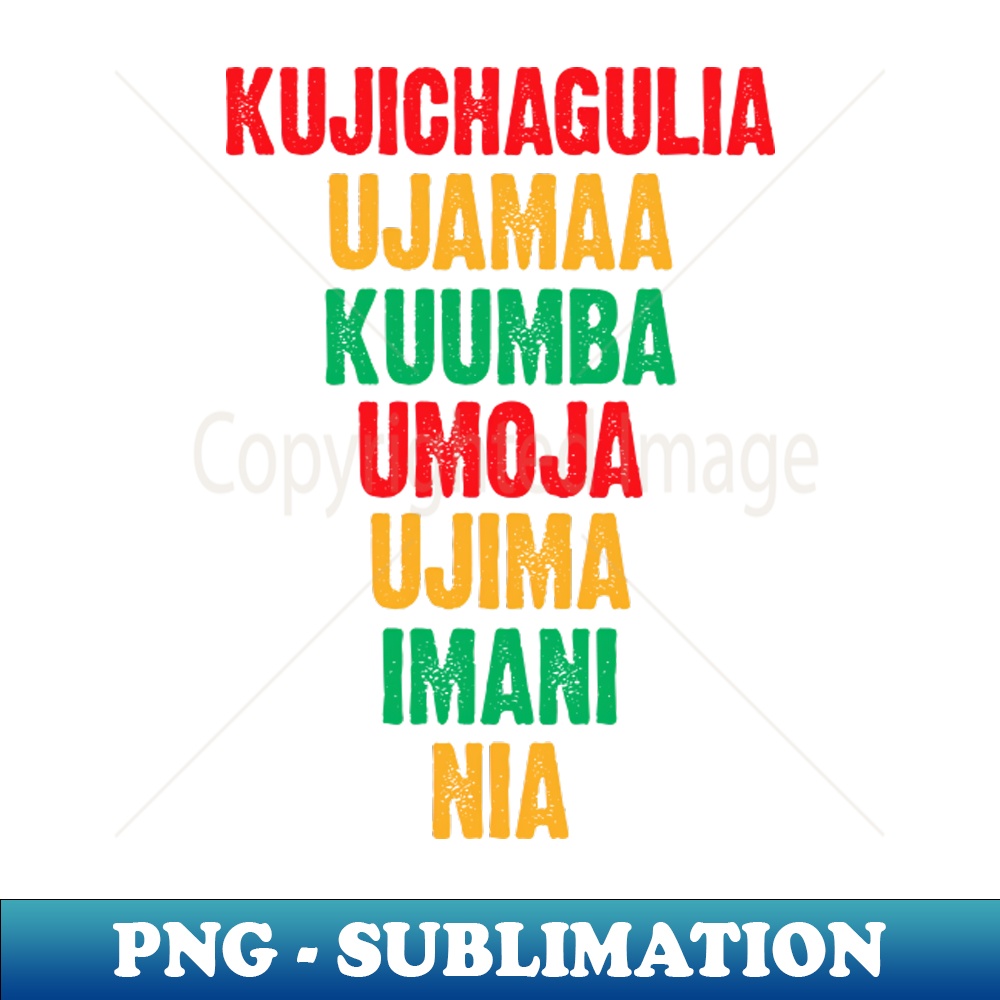 The Seven Principles of Kwanzaa - Modern Sublimation PNG Fil | Inspire ...
