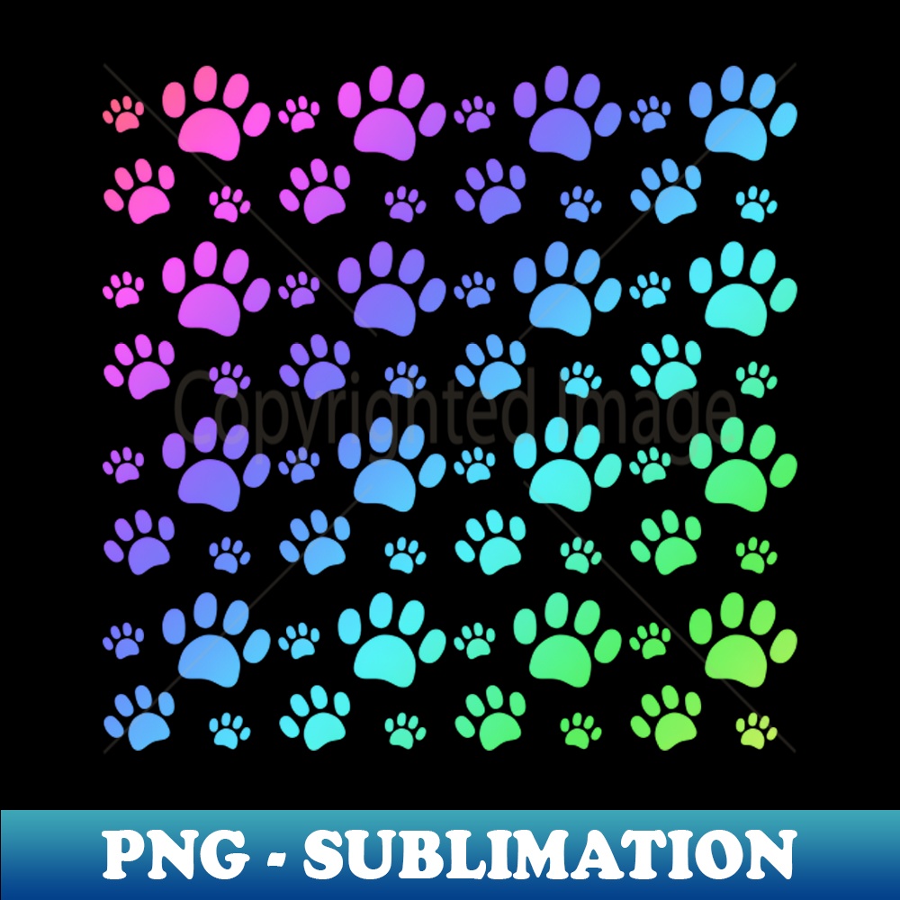 Rainbow Paw Pattern - Trendy Sublimation Digital Download - | Inspire ...