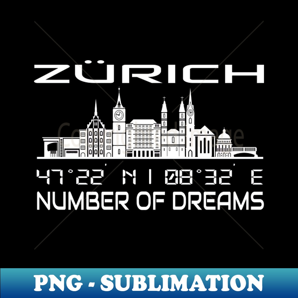 GPS Coordinates City Zurich Skyline Dream City - Aesthetic S - Inspire ...