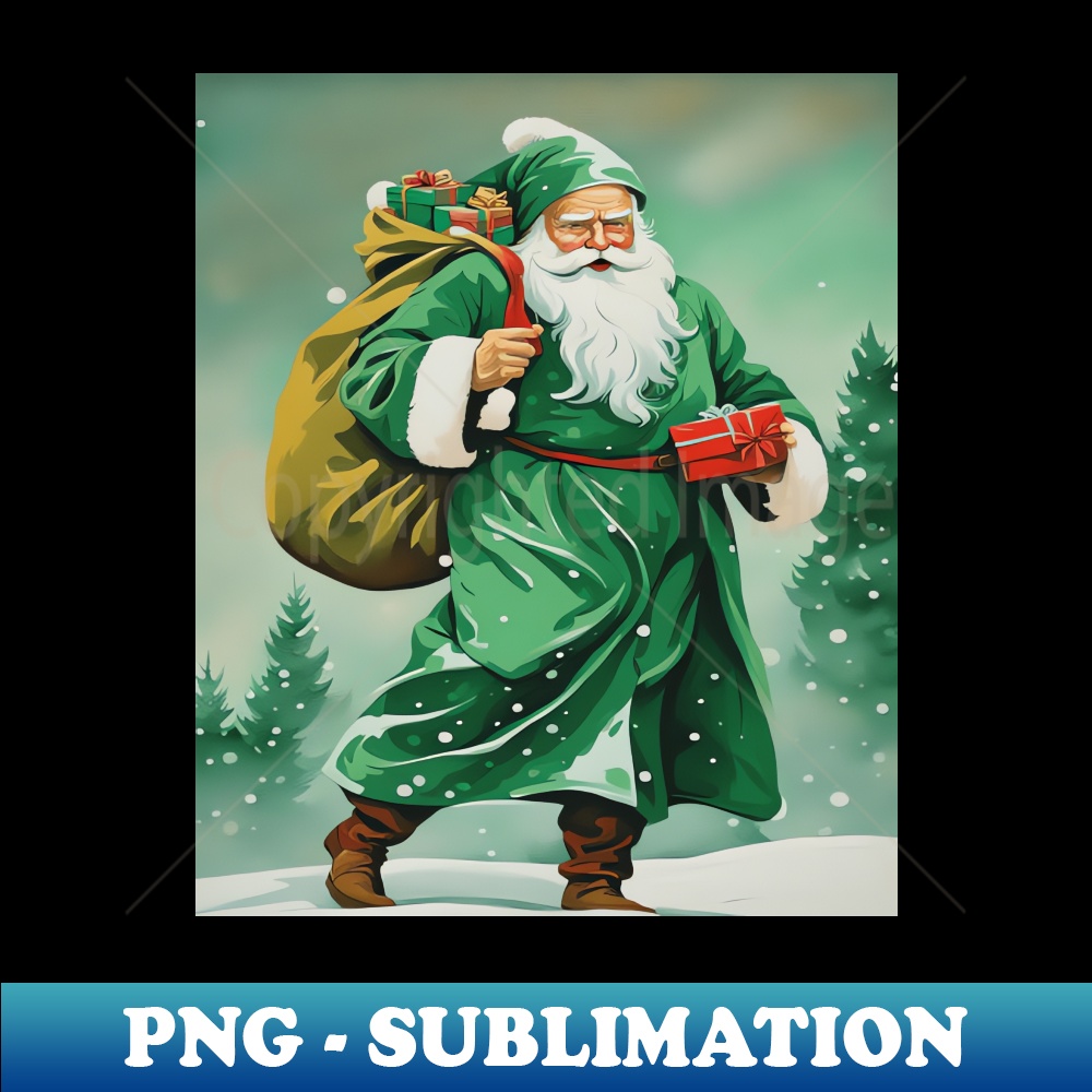 Victorian Father Christmas Wearing Retro Green Robe - Creati - Inspire ...