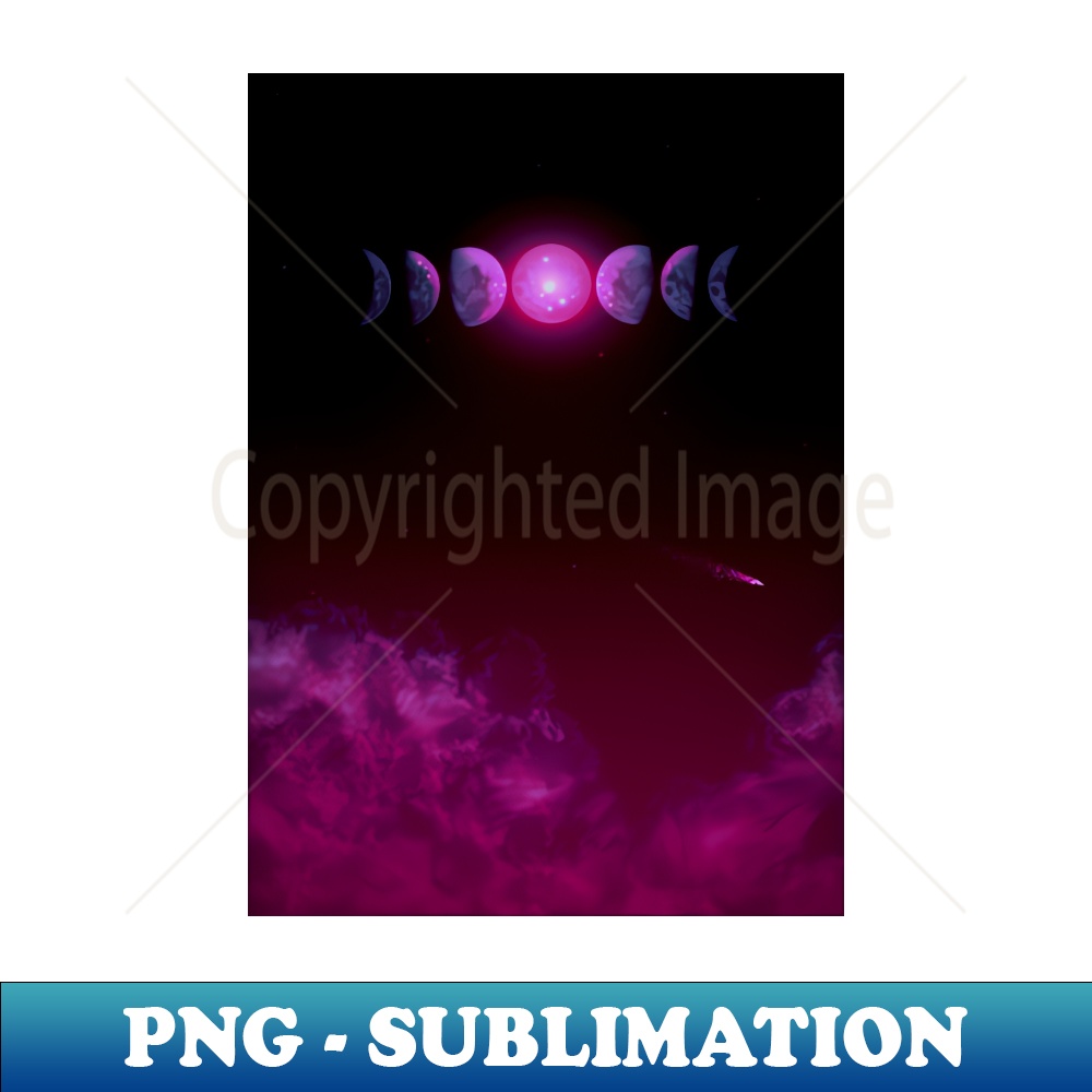 Blood moon phases - PNG Transparent Sublimation Design - Fas - Inspire Uplift