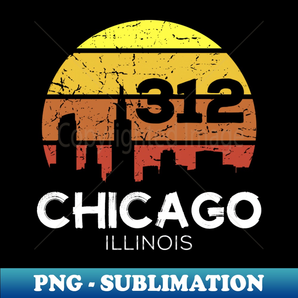 Chicago Illinois 312 Area Code - Decorative Sublimation PNG | Inspire ...