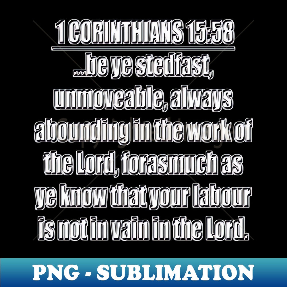 Bible Verse 1 Corinthians 1558 - Premium PNG Sublimation Fil - Inspire ...