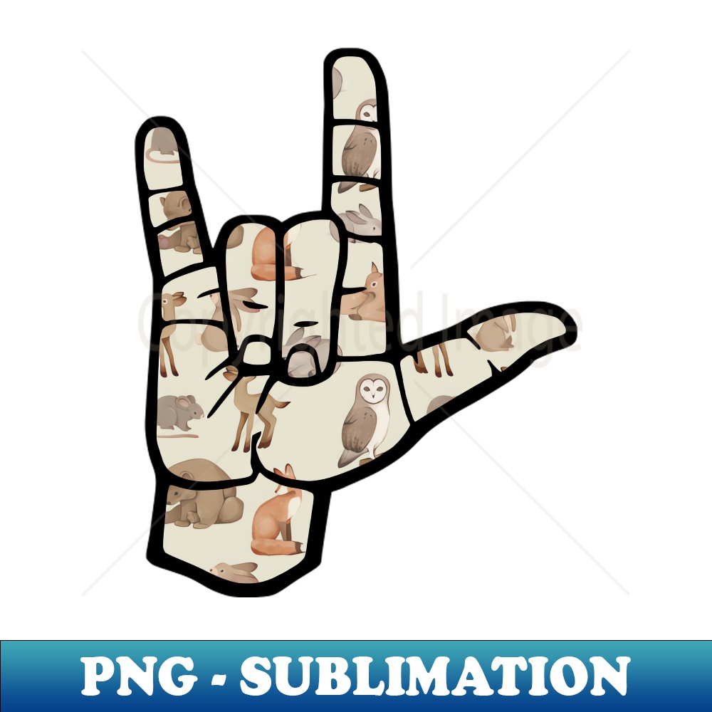 ASL ILY I Love You Sign Animals Design American Sign Langu | Inspire Uplift