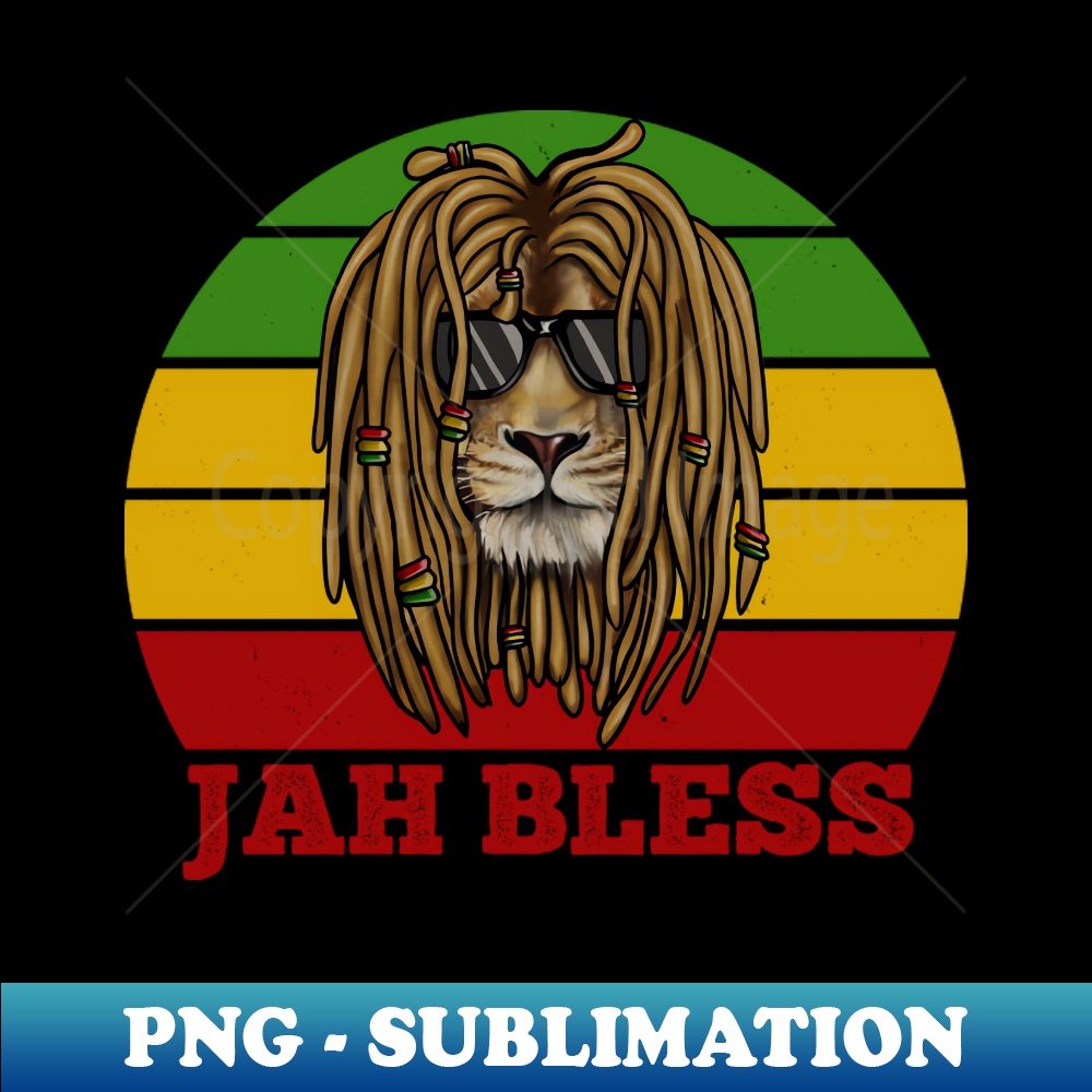 Jah Bless Jamaica Rasta African Lion - Exclusive Sublimation | Inspire ...