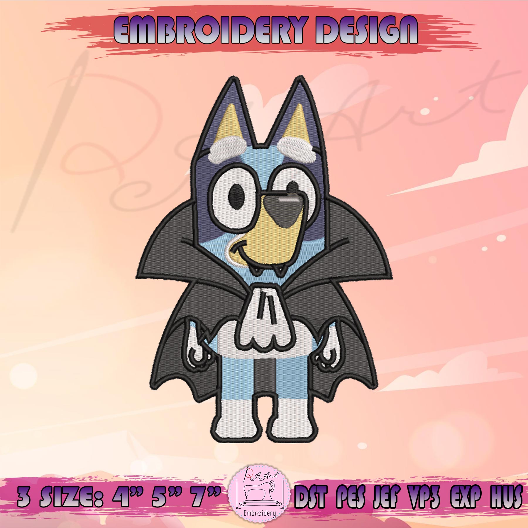 Halloween Bluey Embroidery Design, Bluey And Friends Embroid | Inspire ...