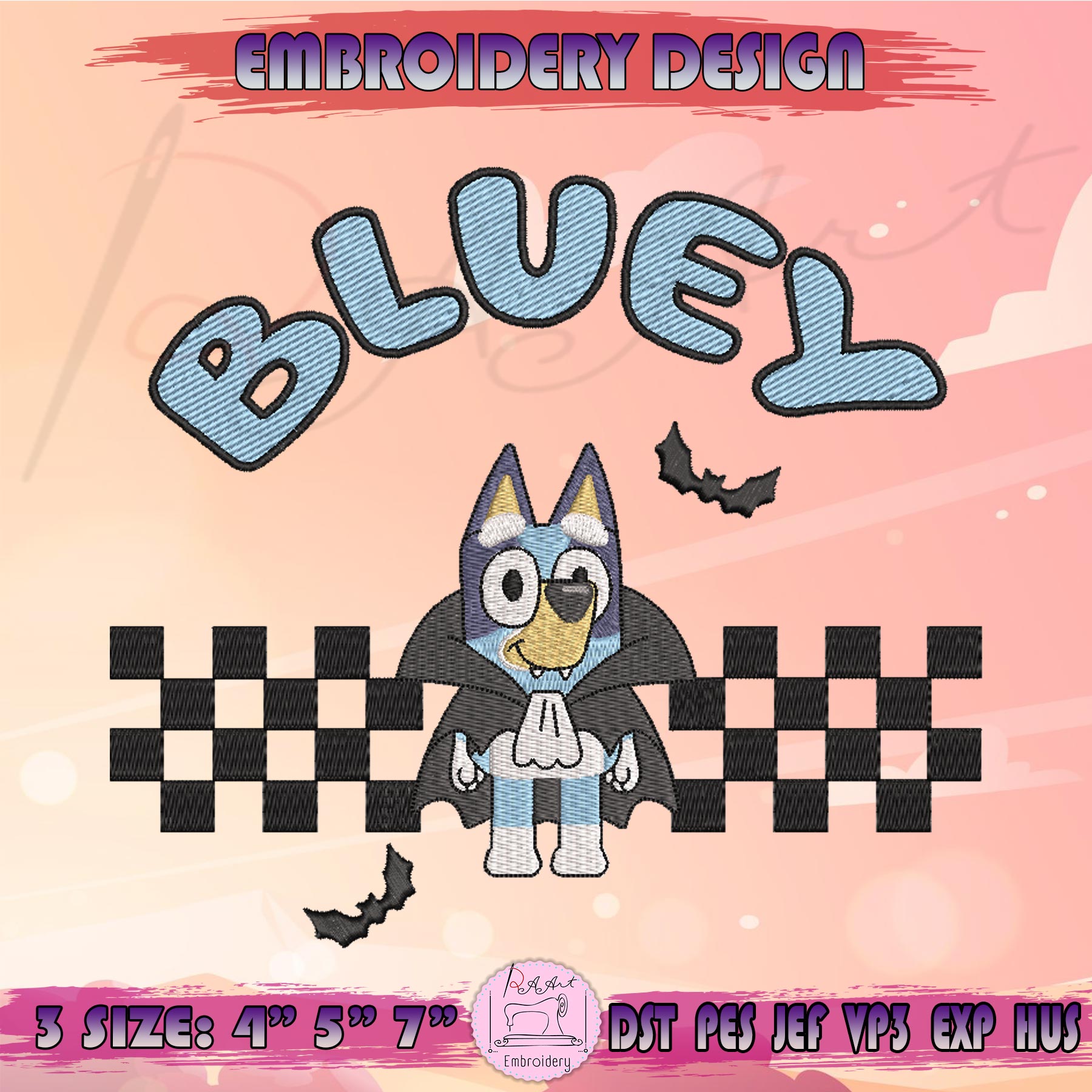 Halloween Bluey Embroidery Design, Bluey And Friends Embroid | Inspire ...