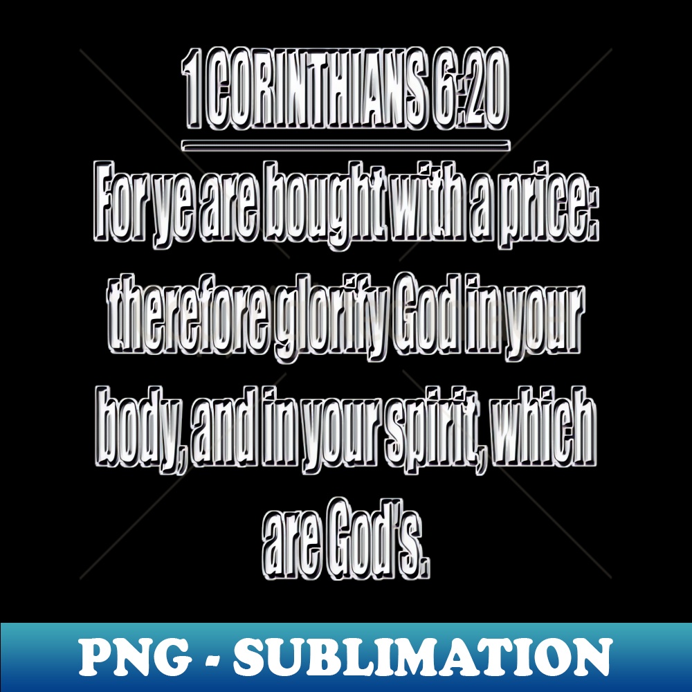 Bible Verse 1 Corinthians 620 - Vintage Sublimation PNG Down | Inspire ...