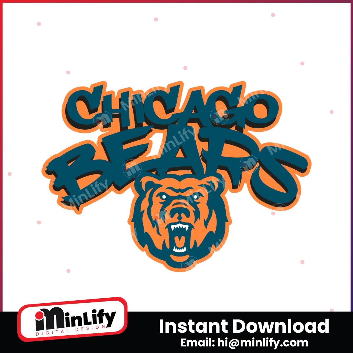 Retro Chicago Bears NFL Football SVG Cutting Digital File | Inspire Uplift