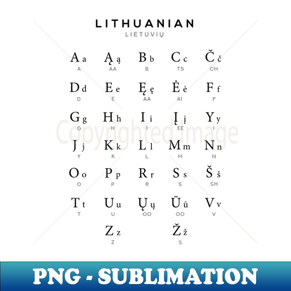 Lithuanian Alphabet Chart Lithuania Language Chart White - U | Inspire ...
