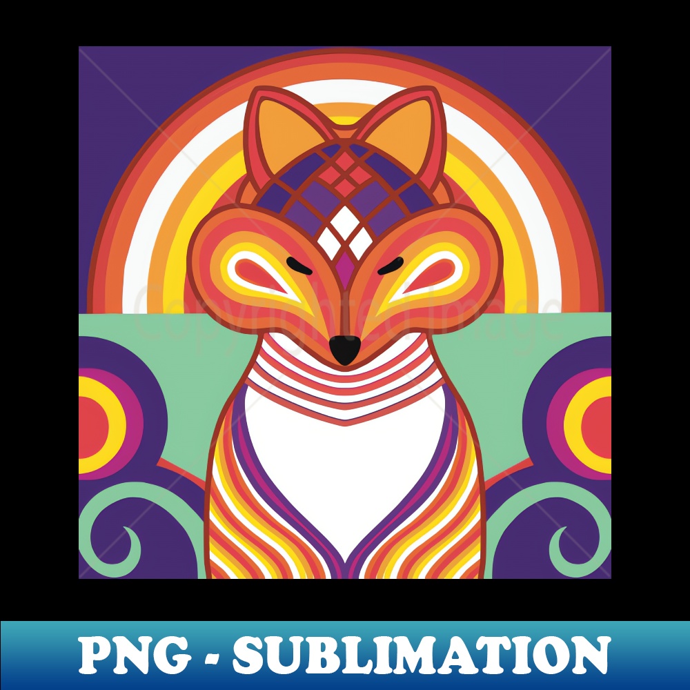 Orange Fox With Purple Skies - High-Resolution PNG Sublimati - Inspire ...