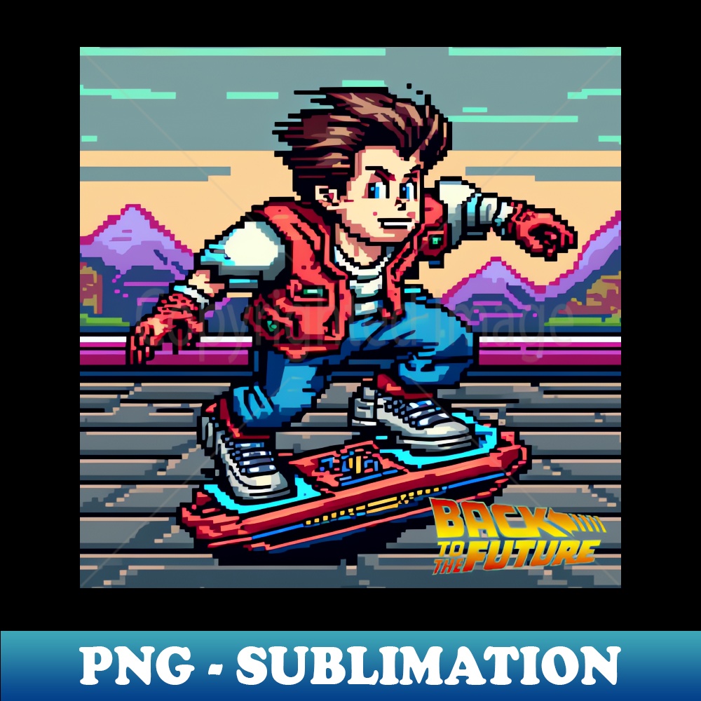 Marty McFly - pixelated - Signature Sublimation PNG File - C - Inspire ...