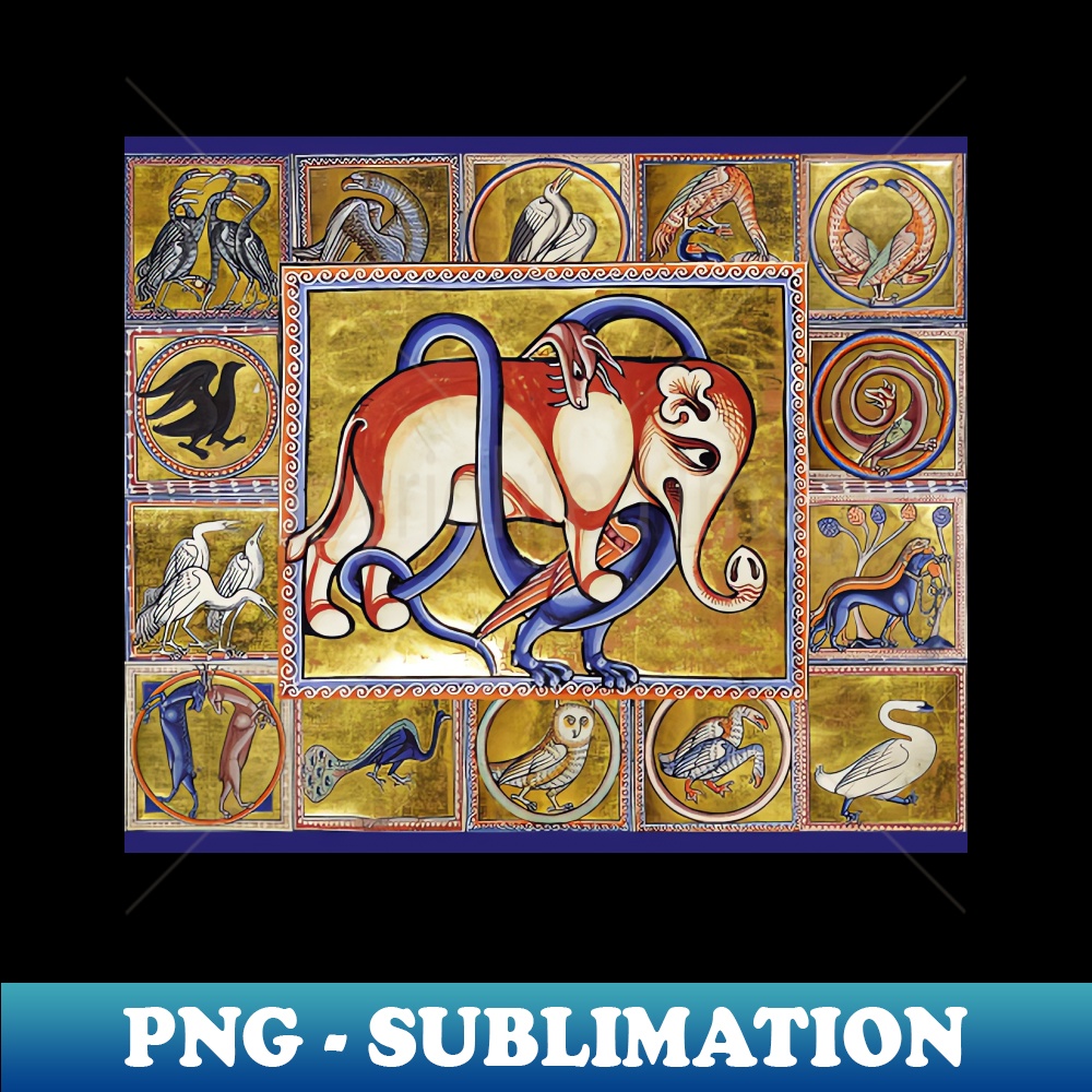 MEDIEVAL BESTIARY COMBAT DRAGON AND ELEPHANT FANTASTIC ANIMA | Inspire ...