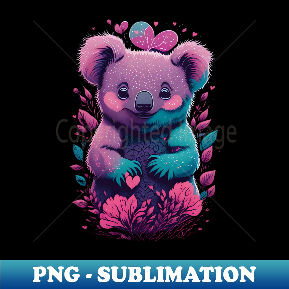 Cute Koala Plants and Flowers - PNG Transparent Digital Down - Inspire ...