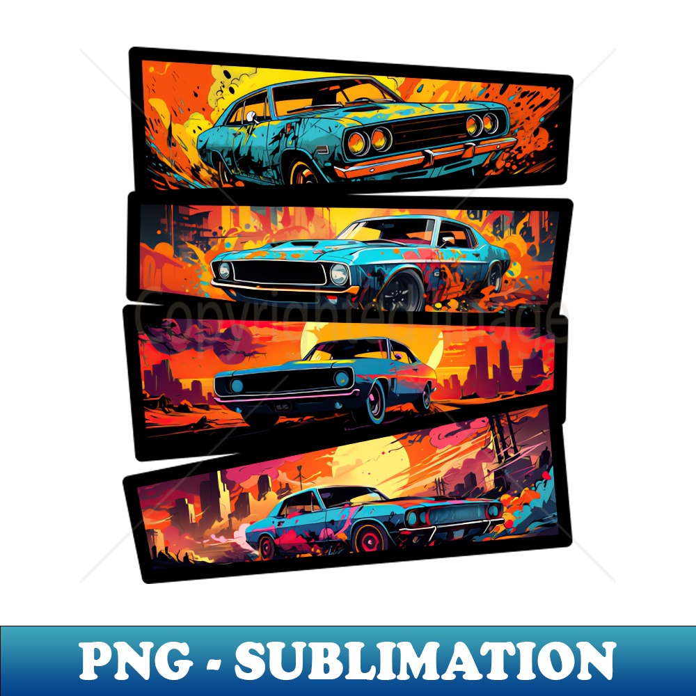 Muscle car comic book Speed and power - PNG Transparent Subl | Inspire ...