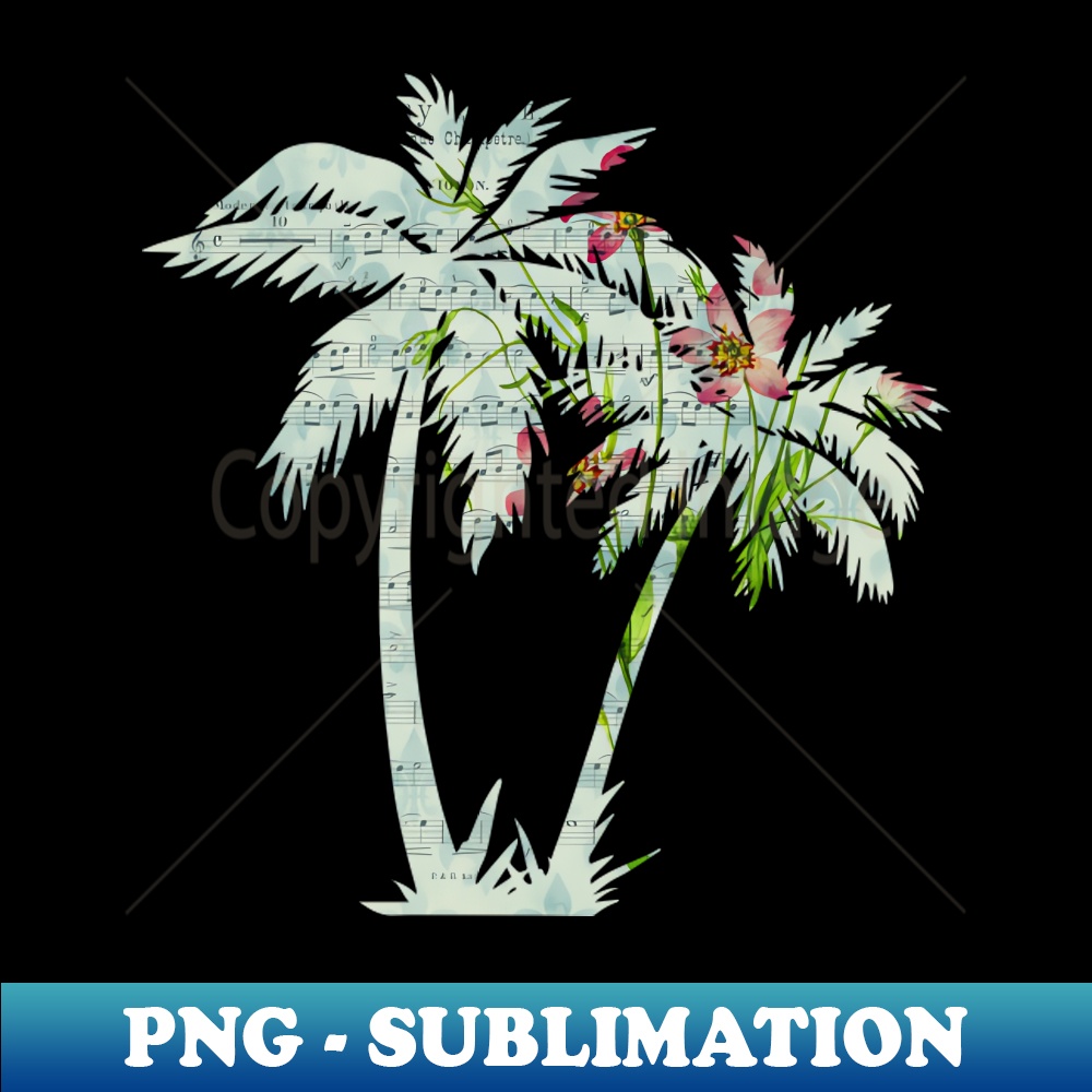 Floral Sheet Music - Palm Trees - PNG Sublimation Digital Do | Inspire ...