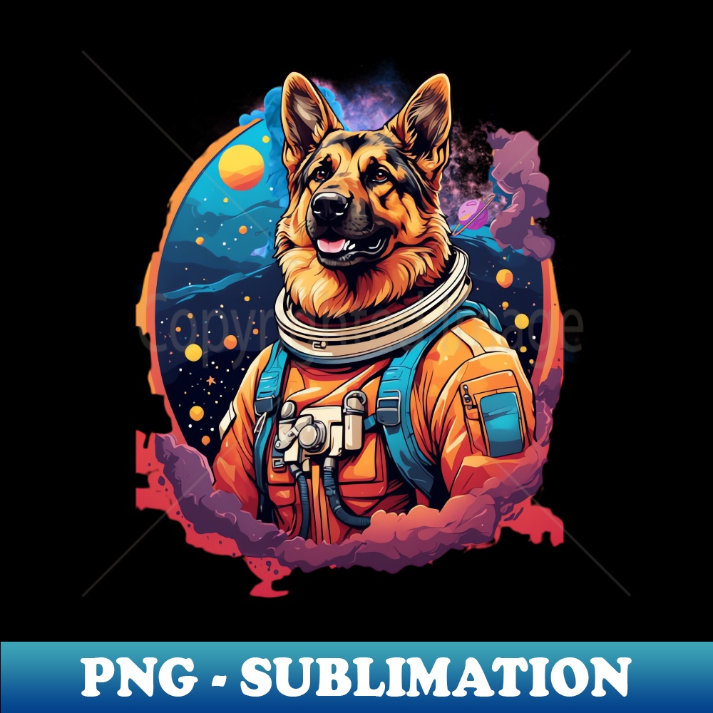 German Shepherd In Space - Decorative Sublimation PNG File - - Inspire ...