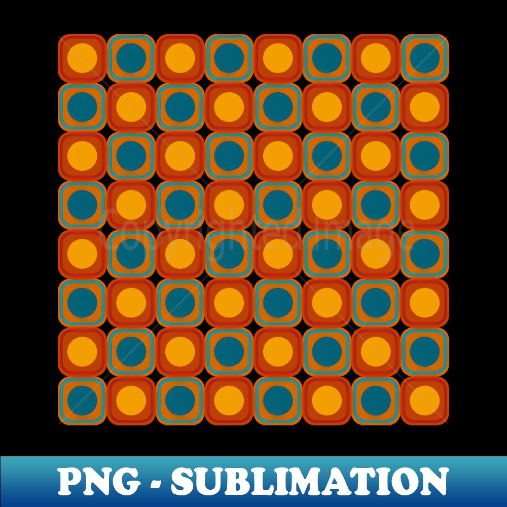 retro 1970s style orange blue and yellow pattern - Decorativ | Inspire ...