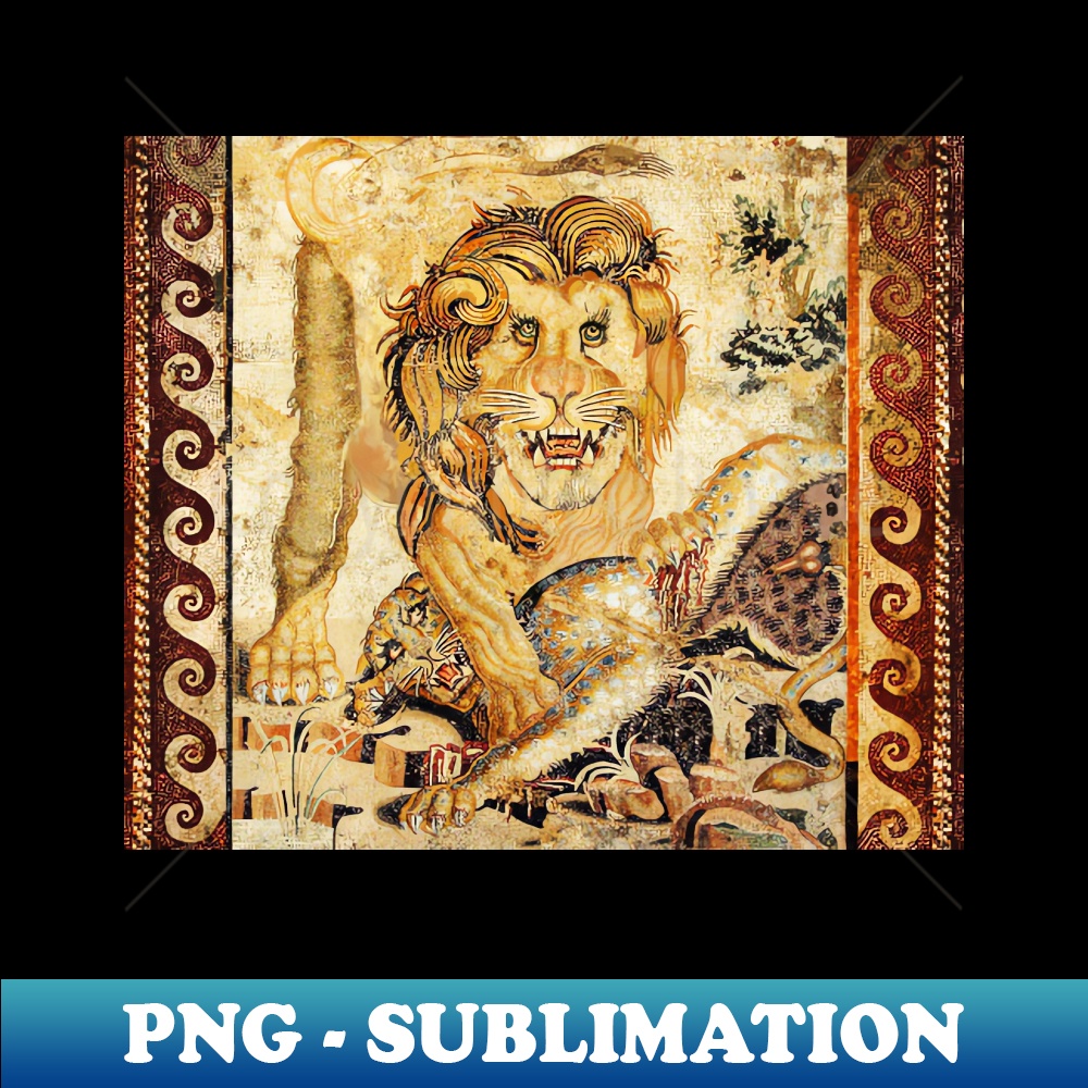 LION ATTACKING LEOPARD Pompeii Antique Roman Mosaics - Premi | Inspire ...