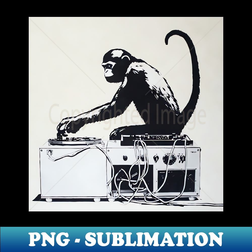 Banksy monkey playing on a vinyl record player - Exclusive S | Inspire ...