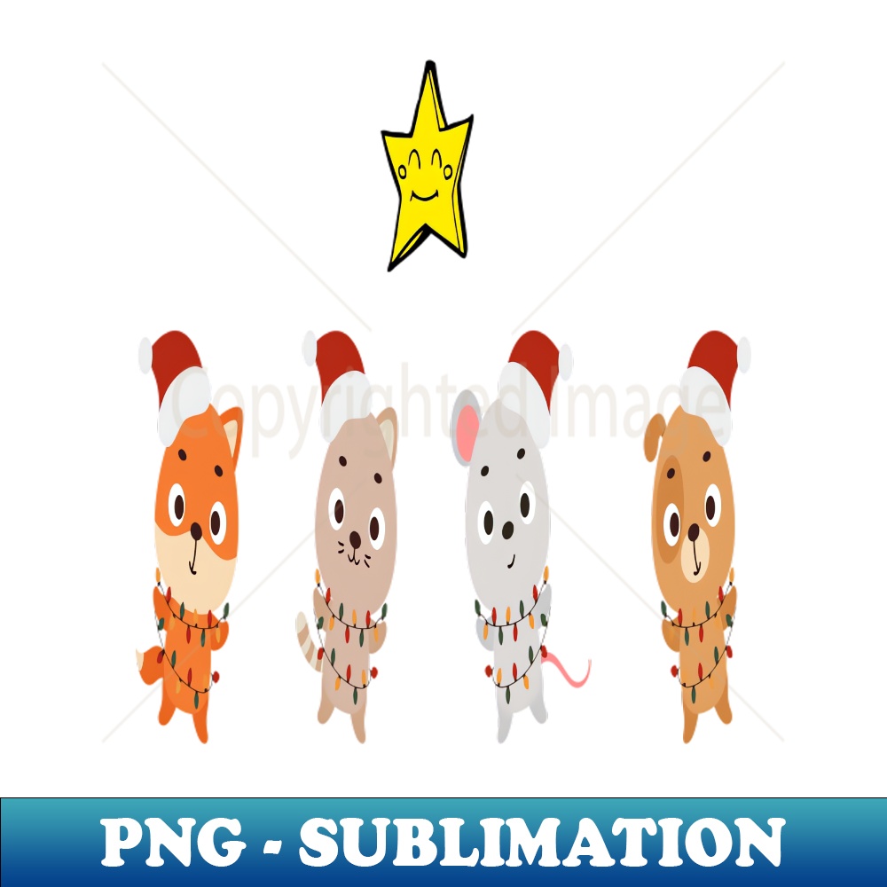 Cute animals celebrating christmas with a star - High-Qualit | Inspire ...