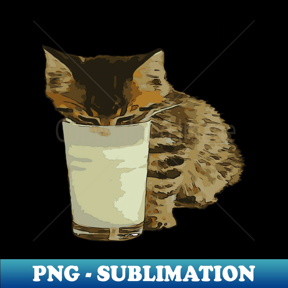 Lapping It Up Cute Tabby Drinking Milk From A Glass - Instan | Inspire ...