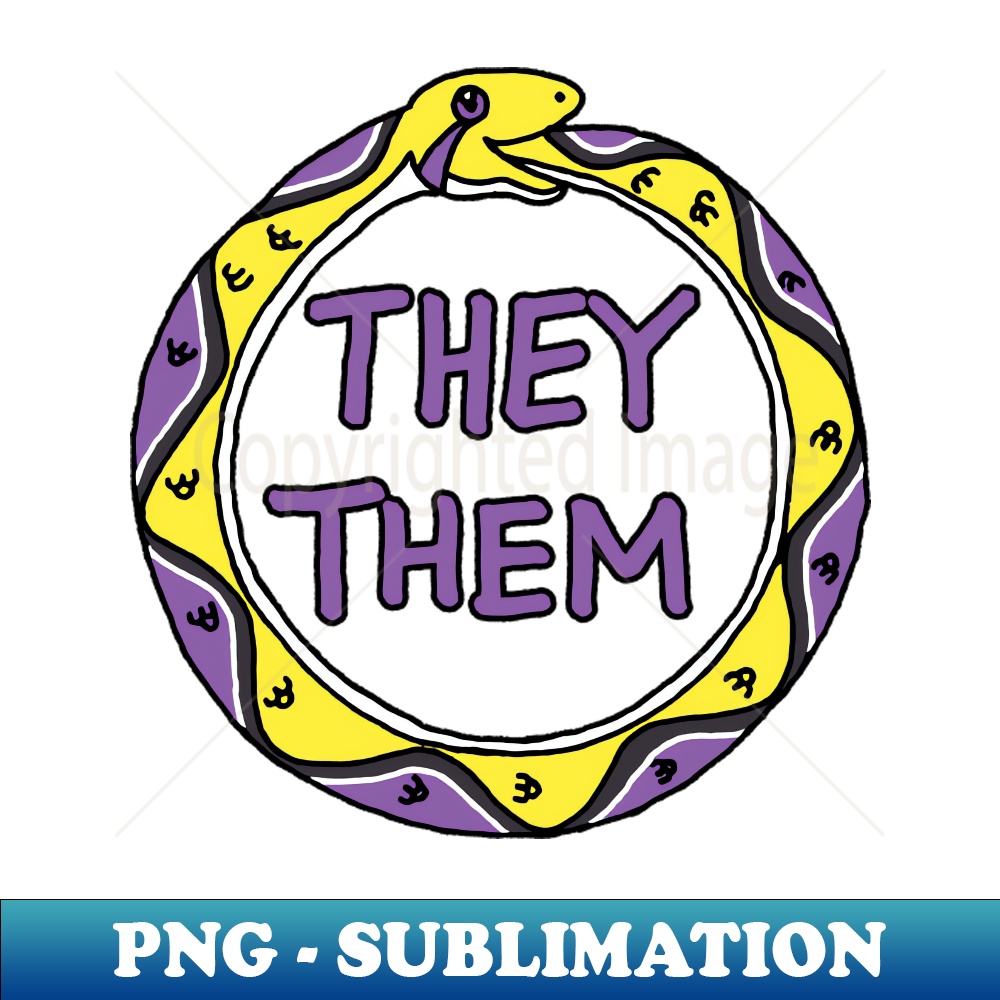 Nonbinary Pride They Them Pronouns Ouroboros Snake - Digital | Inspire ...