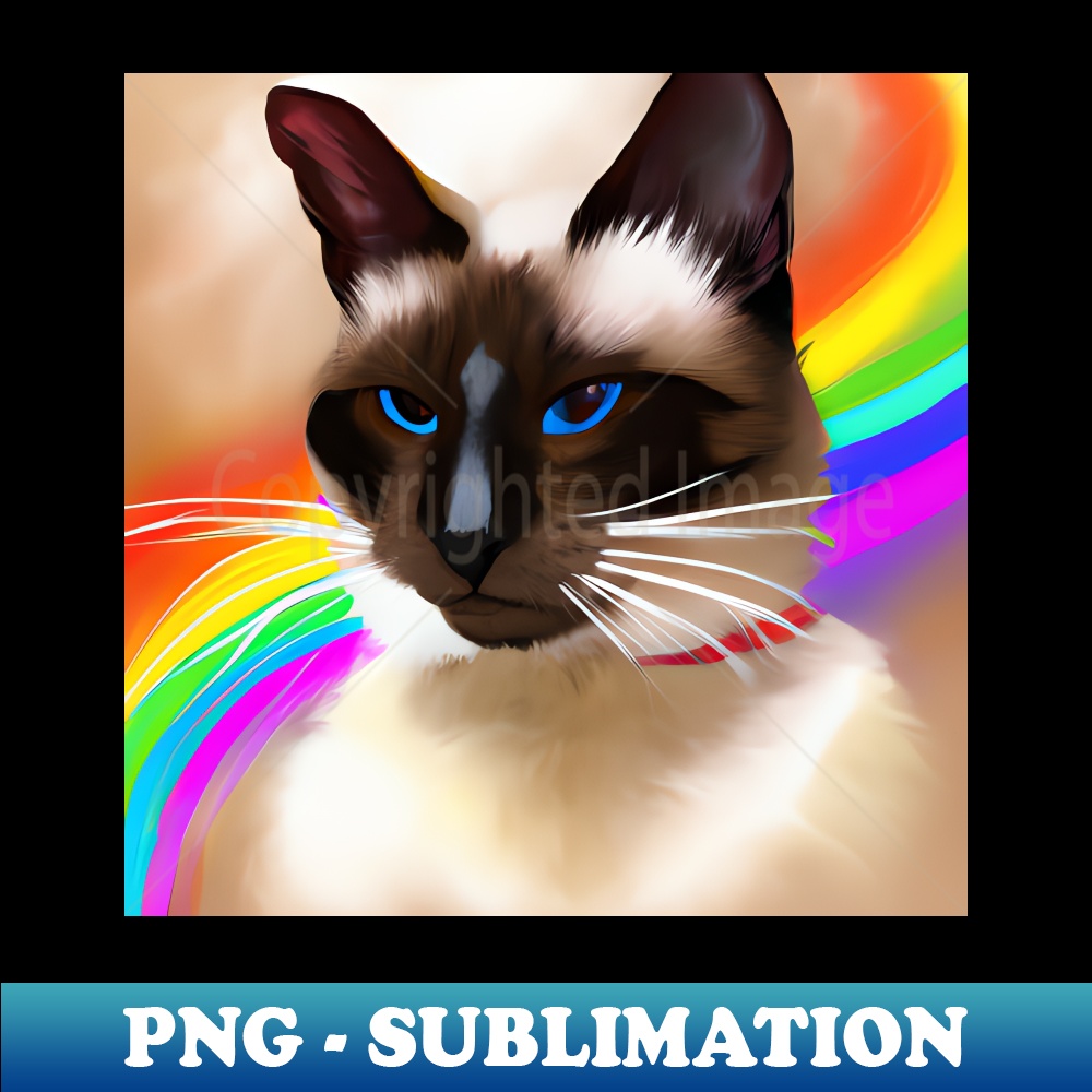 Siamese Cat Rainbow Painting - Professional Sublimation Digi | Inspire ...