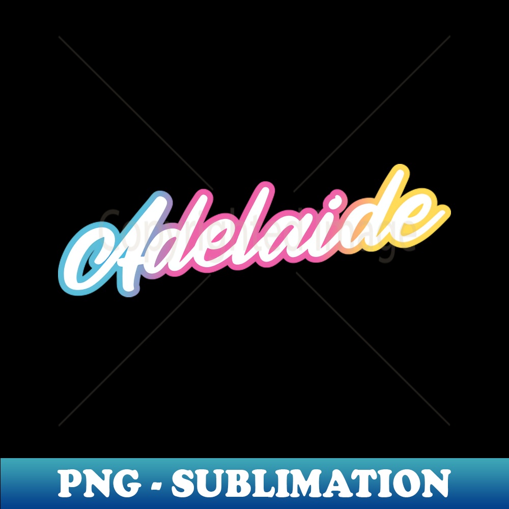 Adelaide Australian city name in white script font on funky | Inspire ...