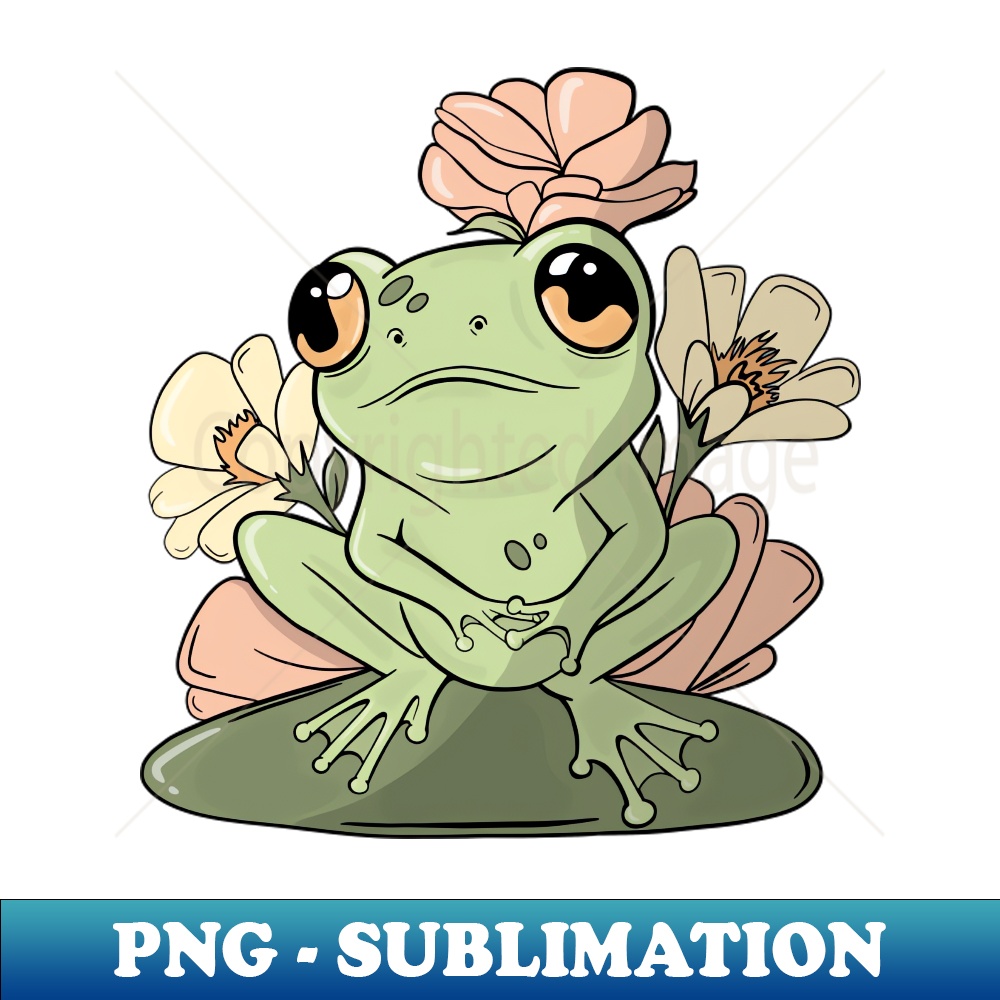 Anime Frog on Lily Pad Amphibian Lover Cottagecore Goblincor | Inspire ...