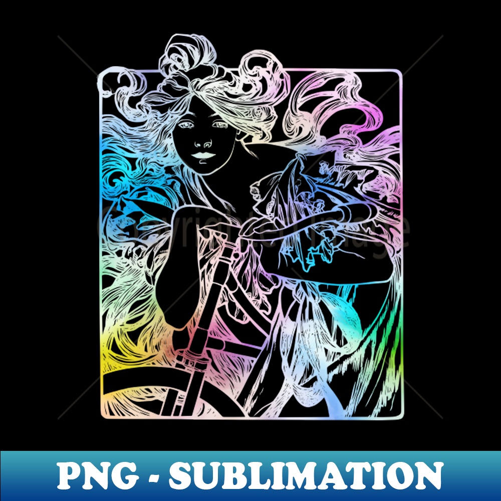 Big Hair And Bike in Rainbow - Signature Sublimation PNG Fil | Inspire Uplift