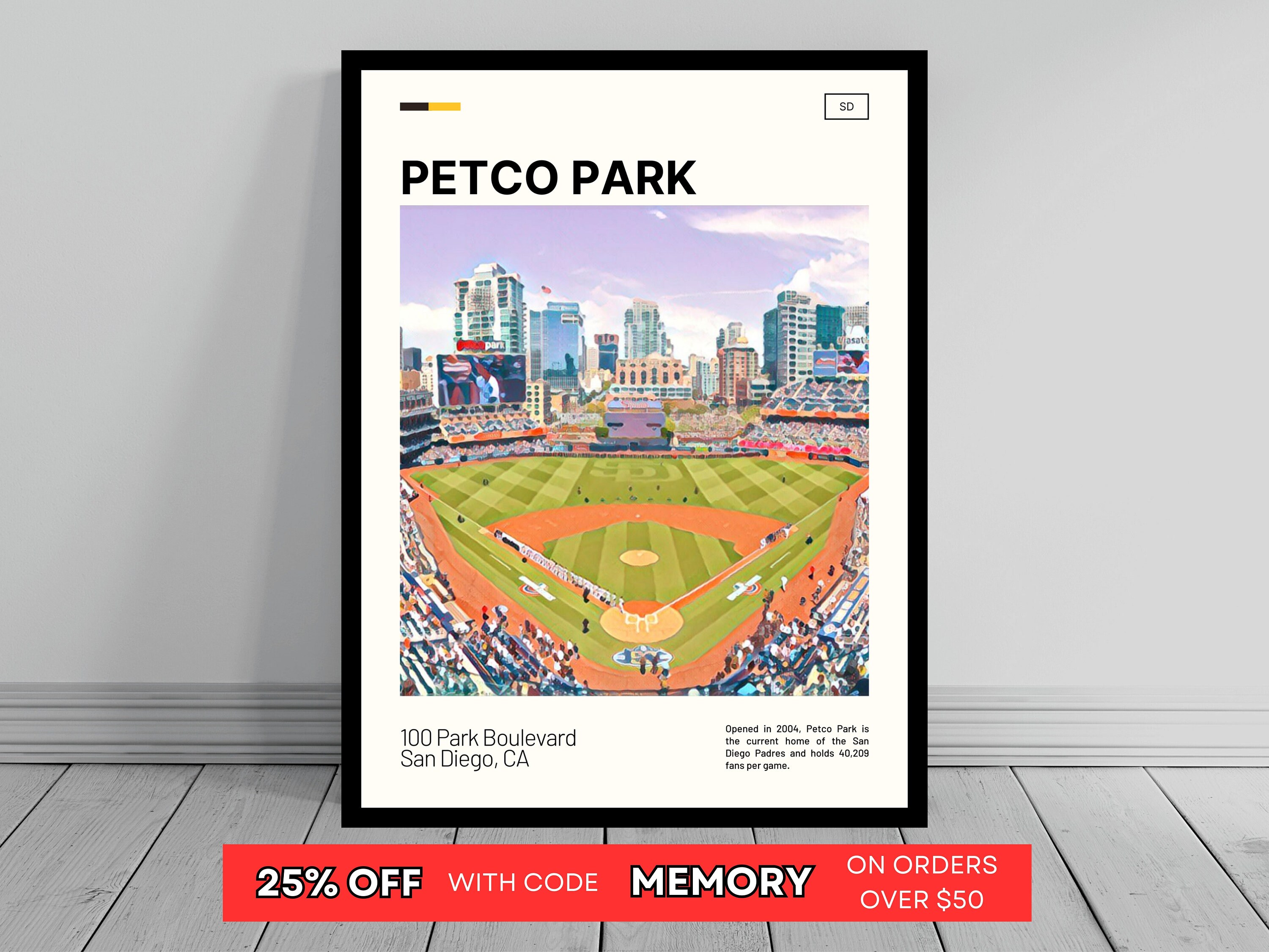 Petco Park San Diego Padres Poster Ballpark Art MLB Stadium | Inspire ...