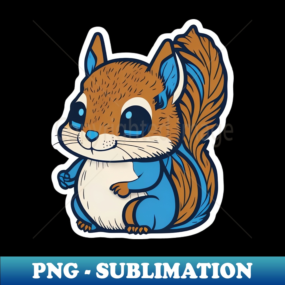 cute cartoon squirrel with blue eyes - Decorative Sublimatio | Inspire ...