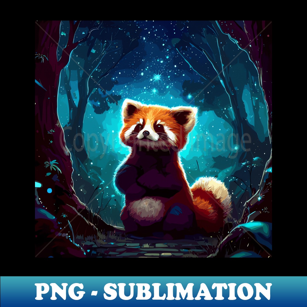 Red panda in magical forest - Unique Sublimation PNG Downloa | Inspire Uplift